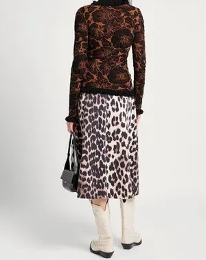 GANNI Floral Pattern Long Sleeve Button Up Blouse