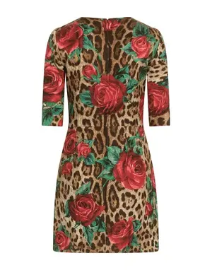 Dolce & Gabbana Floral Leopard Print Mini Dress