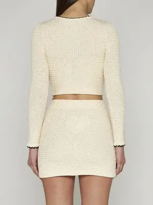 SELF-PORTRAIT Braided-trim Knitted Skirt
