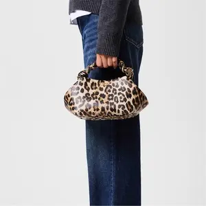 GANNI Leopard Print Hexagonal Crossbody Bag - Multicolor