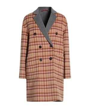 MAXCO. Max&co. Checked Double-breasted Overcoat - Brown