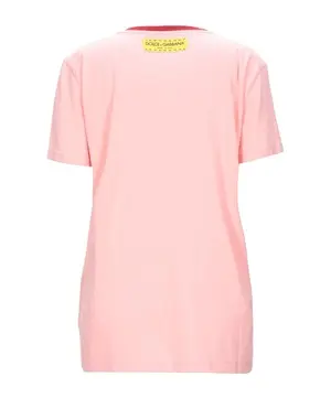 Dolce & Gabbana Solid Color Short Sleeve T-shirt - Pink