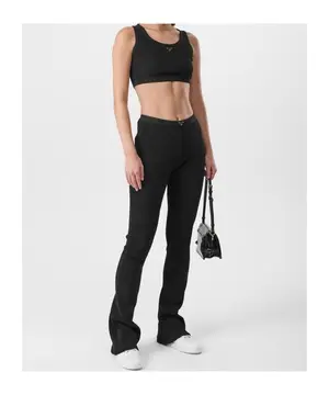 Prada Logo Belted Flare Track Pants