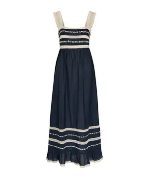 Rixo Lace Trim Dress - Black