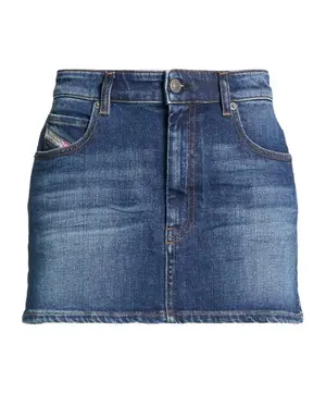 DIESEL® Dark Wash Denim Midi Skirt - Blue