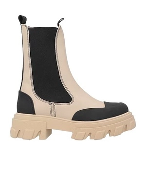 GANNI Two-tone Platform Boot - Nude