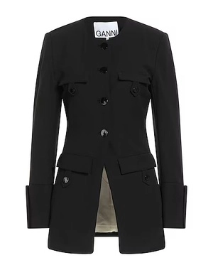 GANNI Simple Long-sleeve Blazer - Black