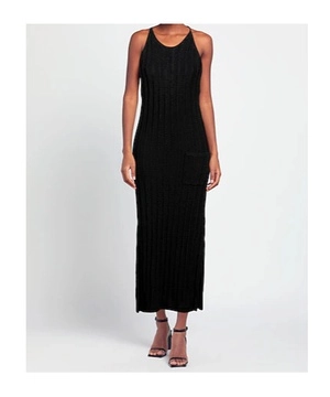 GANNI Sleeveless Halterneck Maxi Dress With Pocket