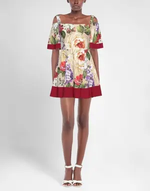 Dolce & Gabbana Floral Print Short Sleeve Mini Dress