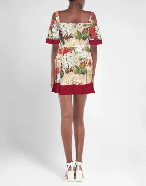 Dolce & Gabbana Floral Print Short Sleeve Mini Dress