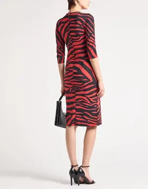 Dolce & Gabbana Zebra Print Crepe Midi Dress