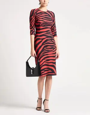 Dolce & Gabbana Zebra Print Crepe Midi Dress