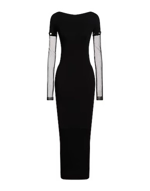 Sportmax Long Sleeve Dress With Sheer Appliqué Sleeves