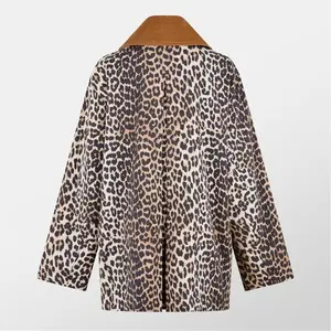GANNI Leopard Print Casual Jacket