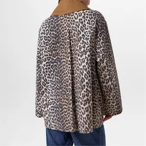 GANNI Leopard Print Casual Jacket