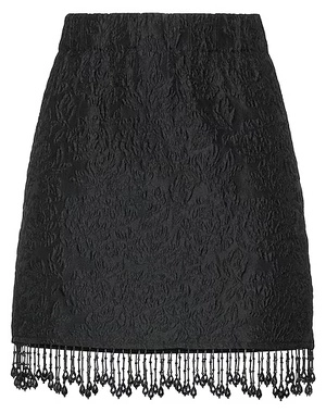GANNI Solid Color Mesh Skirt - Black