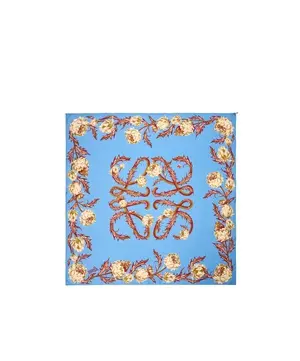 Loewe Printed Silk Scarf Blue