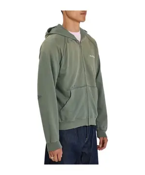 Acne Studios Logo Hooded Zip-through Cotton Sweatshirt