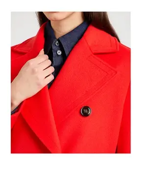 MAXCO. Belted Wool Coat With Notched Lapel
