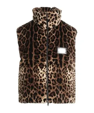 Dolce & Gabbana Leopard Print Sleeveless Velvet Vest