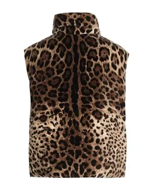 Dolce & Gabbana Leopard Print Sleeveless Velvet Vest
