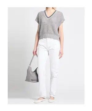 Brunello Cucinelli Lightweight Knitted T-shirt With Sequins