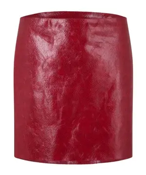 PRADA Prada Craquelé Leather Mini Skirt