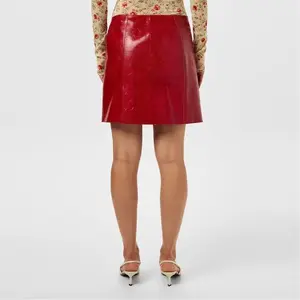 Prada Craquelé Leather Mini Skirt
