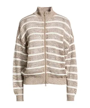 Brunello Cucinelli Two-tone Open-knit Cardigan