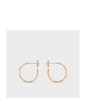 Celine Maillon Triomphe Hoop Earrings With Diamonds In Gold
