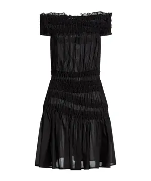 Tory Burch Off-the-shoulder Mini Dress With Elasticated Details