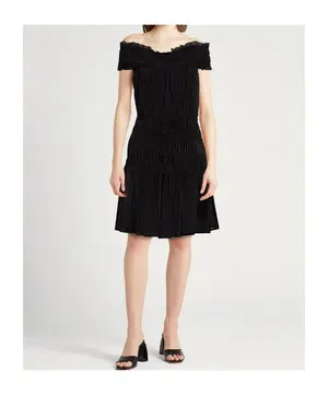 Tory Burch Off-the-shoulder Mini Dress With Elasticated Details