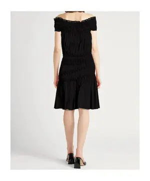 Tory Burch Off-the-shoulder Mini Dress With Elasticated Details