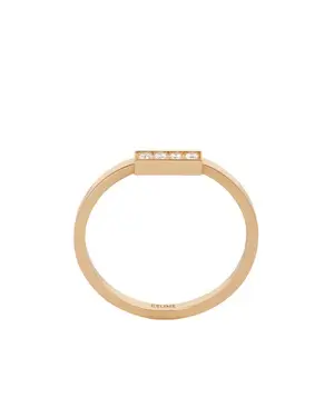 Celine Gold And Diamond Line Ring - Yellow