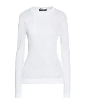 Dolce & Gabbana Solid Lightweight Knit Sweater - White