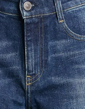 DIESEL® Medium Wash Denim Hot Shorts With Frayed Hem
