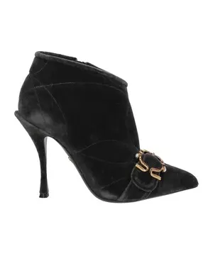Dolce & Gabbana Pointed-toe Suede Ankle Boots - Black