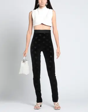 Dolce & Gabbana Velvet Logo Print Pants