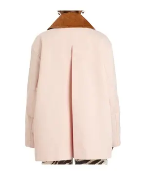 GANNI Corduroy-collar Twill Jacket