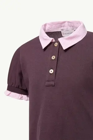 Moncler Ruffled Trim Polo Shirt And Shorts Set