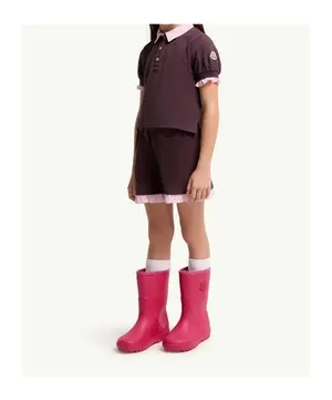 Moncler Ruffled Trim Polo Shirt And Shorts Set
