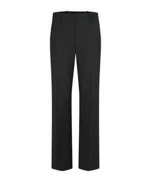 Prada High-waist Pleated Wide Leg Trousers - Anthracite