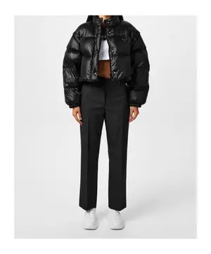 Prada High-waist Pleated Wide Leg Trousers