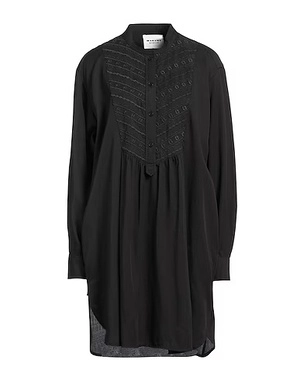 Isabel Marant Étoile Solid Color Embroidered Shirt Dress - Black