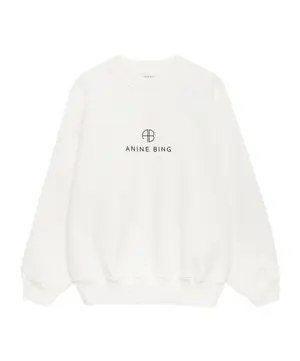 ANINE BING Long Sleeve Crewneck Sweatshirt With Logo