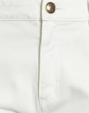 Chloé Straight-leg Canvas Pants With Button Embellishments And Strap Detailing