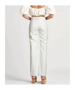 Chloé Straight-leg Canvas Pants With Button Embellishments And Strap Detailing