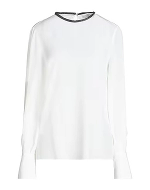 Brunello Cucinelli Solid Color Long-sleeve Top - White