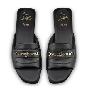 CHRISTIAN LOUBOUTIN Miss Mj Slip-on Mules With Chain Detail