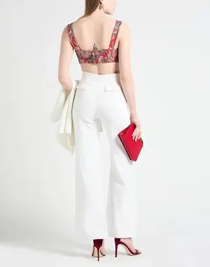 Dolce & Gabbana Sleeveless Floral Brocade Sweetheart Neckline Crop Top